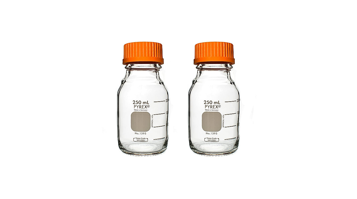 Pyrex Round Media Storage Bottle - 250mL, 2 Pack