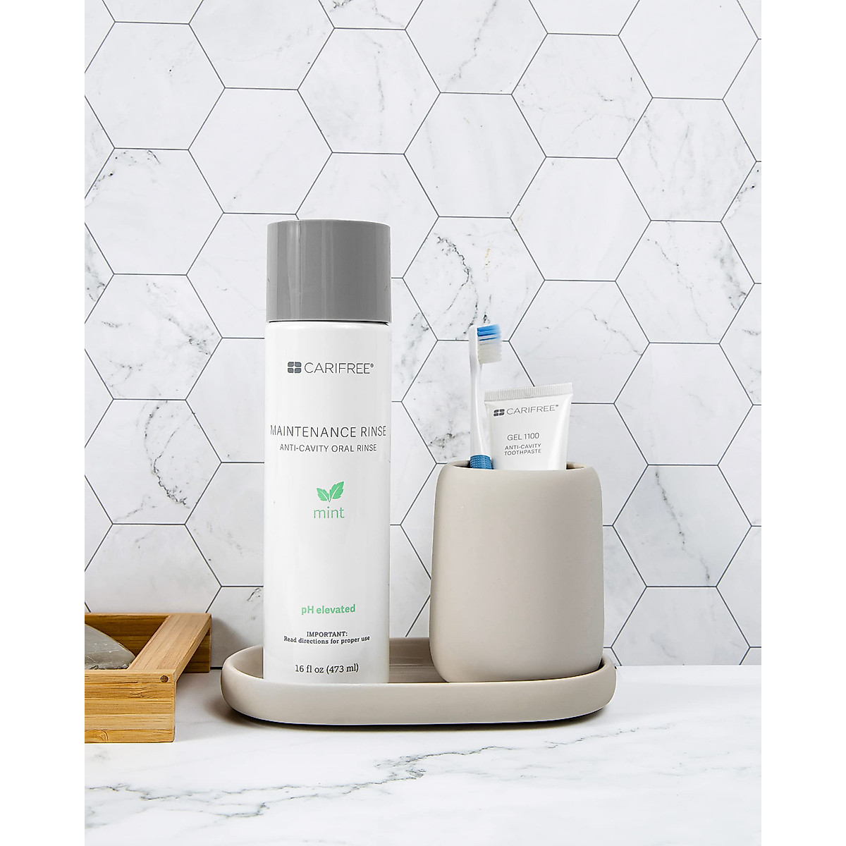 CariFree Gel 1100 and Maintenance Rinse Mint Bundle, Hydroxyapatite Toothpaste | Fluoride Mouthwash| Neutralizes pH | Freshens Breath and Moistens Mouth | Dentist Recommended