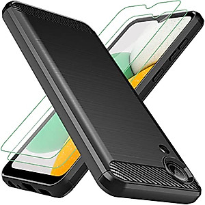 Osophter for Galaxy A03 Core Case,Samsung A03 Core Case with 2pcs Screen Protector Shock-Absorption Flexible TPU Rubber Protective Cell Phone Cover for Samsung Galaxy A03 Core(Black)