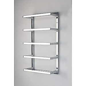 House & Homestyle Holder, Wall Mountable 5 Tier Hanging Towel Storage Rail/Rack for Bathroom, En Suite or Toilet, H 57cm x W 31cm x D 15cm, Chrome Silver