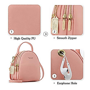 PORRASSO Mini Backpack Women Fashion Handbag Waterproof Cross-body Bag with Earphone Hole Ladies Leather Daypack Dating Travel Small Rucksack Black