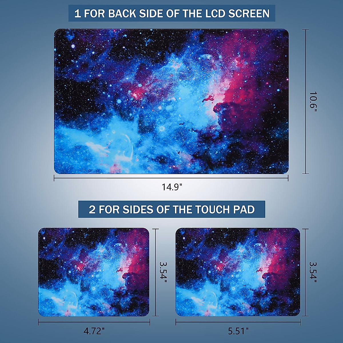 Laptop Notebook Skin Sticker Cover Decal Fits 12 13 13.3 14 15 15.4 15.6 inch Laptop Protector Notebook PC | Easy to Apply, Remove and Change Styles (Galaxy)