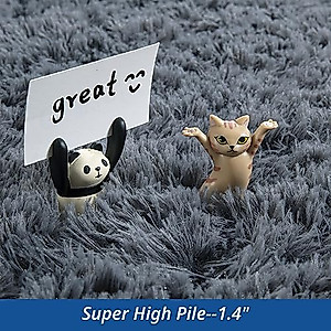 BALAPET Modern Plush Area Rug 8x10, Ultra Soft Large Faux Fur Area Rug for Bedroom Living Room, Non-Skid Indoor Carpet for Kids Playroom Home Decor, Solid Grey