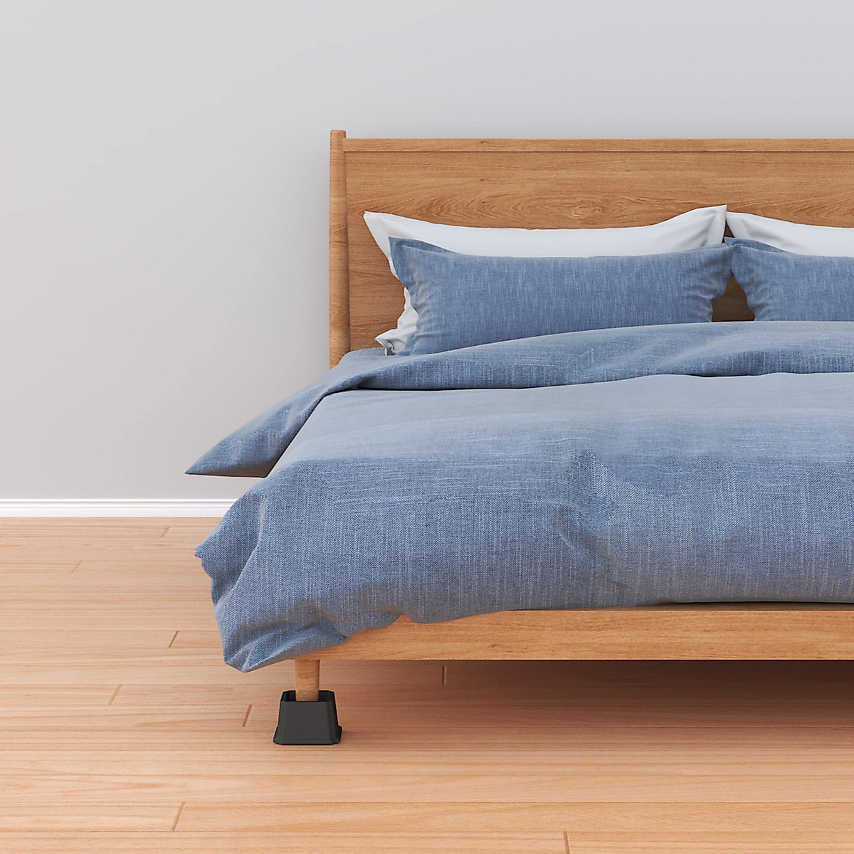 Whynonap Bed Risers 2 Inch Heavy Duty Bed Elevators, Set of 6 Lifts Up 2000 lbs Furniture Riser for Sofa and Table, Black