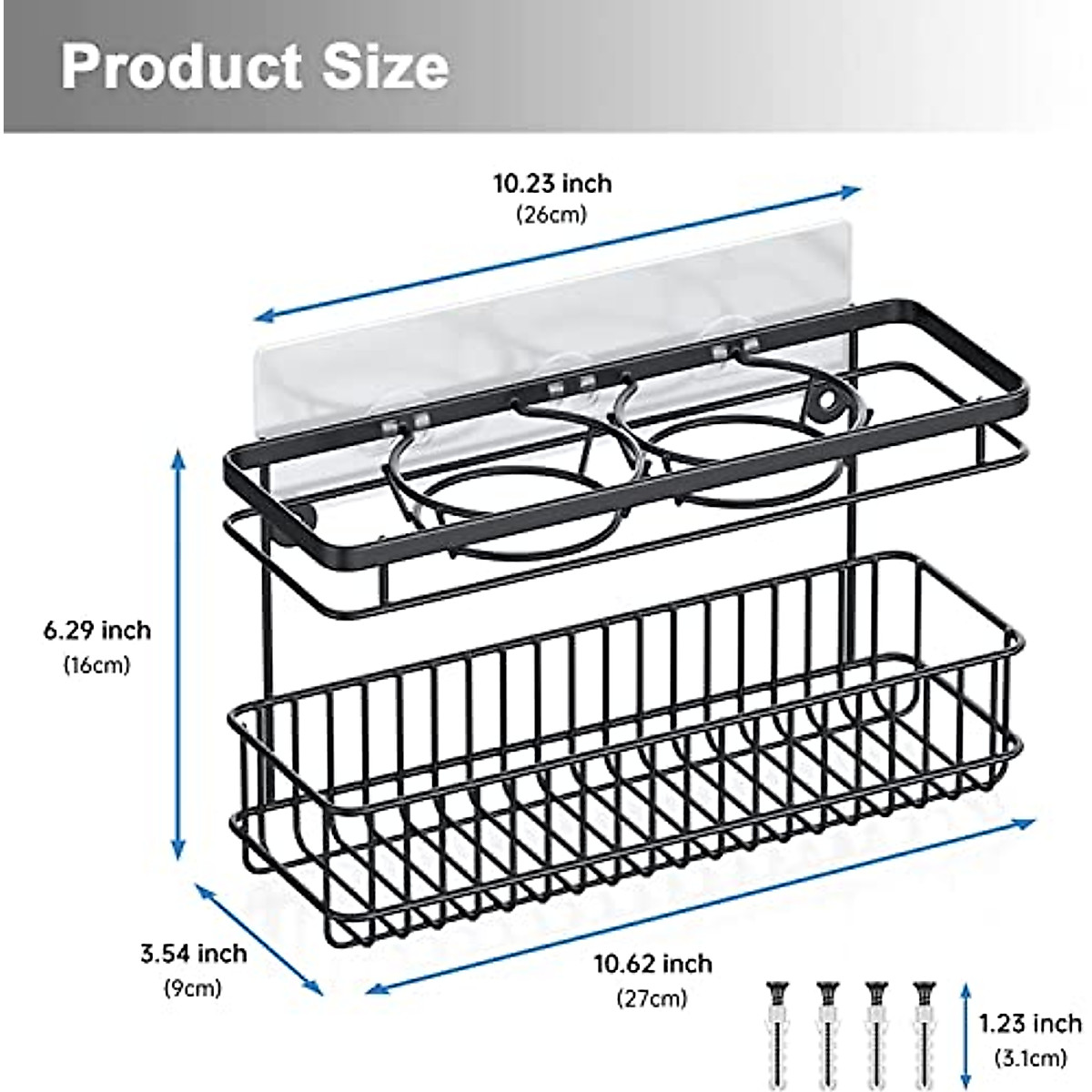 Hair Dryer Holder, Hair Tool Organizer, Bathroom Cabinet Door / Wall Mount Blow Dryer & Styling Tools Organizer Storage Basket for Flat Iron,Curling Wand,Hair Straightener Brushes,Under Sink Organizer
