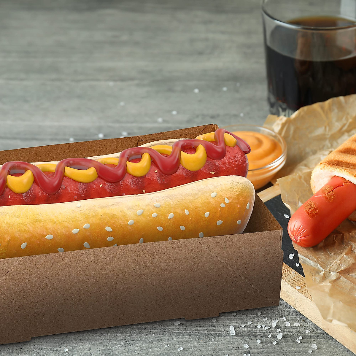 Paperboard 4 Corner Pop Up Small Food Tray for Holding Food at Stadiums or Theaters (25 Pieces) by MT Products - Made in The USA