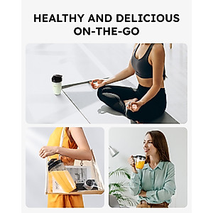 Sangcon 1000W Blender for Smoothies, Blender for Kitchen Smoothie Blender with (3) Cups (2) Spout-Lids (1) Storage-Lid (1) To-Go-Lid, Portable Personal Blender for Shakes Ice Crush Frozen Drink Spices