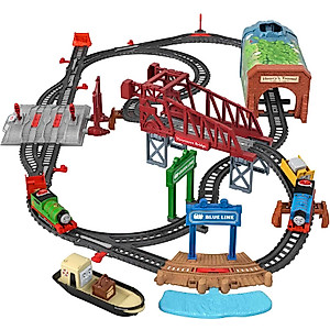 Thomas & Friends Toy Train Set Talking Thomas and Percy Motorized Engines with Track for Preschool Kids Ages 3+ Years (Amazon Exclusive)
