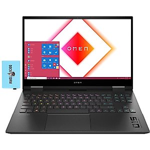 HP OMEN 15 Gaming & Entertainment Laptop (Intel i7-10750H 6-Core, 16GB RAM, 512GB PCIe SSD, NVIDIA RTX 3070, 15.6" Full HD (1920x1080), WiFi, Bluetooth, Win 10 Pro) with Hub