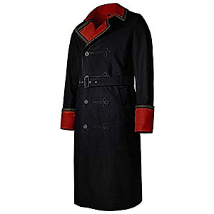 40k Warhammer Iconic Imperial Guard Costume Long Coat Red and Black Combination (Medium) (XX-Large)