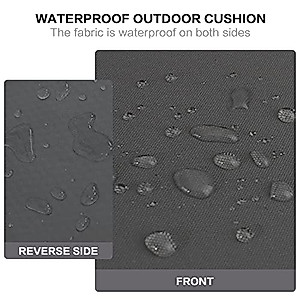 Faible Poisson Outdoor Bench Cushion, 60 x 18 Inch Waterproof Porch Swing Cushions Garden Patio Furniture Cushions with Handle and Anti-Slip Straps for Indoor Backyard Seat Pads, Dark Grey