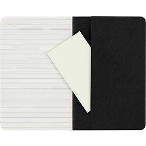 Moleskine Cahier Journal, Soft Cover, Pocket (3.5" x 5.5") Ruled/Lined, Black, 64 Pages (Set of 3)