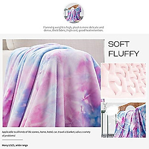 COCOPLAY W Colorful Throw Blanket, Rainbow Throw Blanket Super Soft Fuzzy Light Weight Luxurious Cozy Warm Microfiber Blanket for Bed Couch Living Room (Purple Rainbow, Throw (50"x60"))