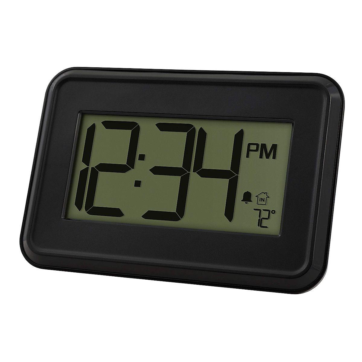 La Crosse Technology 513-113 Digital Wall Clock with Temperature & Countdown Timer, Black