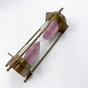 AnNafi® Brass Sand Timer 5" Decorative Hourglass with Antique Maritime Brass Compass