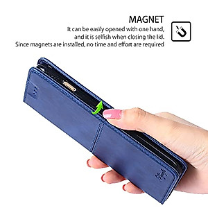 Fansipro Wallet Folio Case for Oppo Reno 6 PRO 5G Snapdragon Edition, Premium PU Leather Slim Fit Cover, 2 Card Slots, Exact Cutouts, Blue