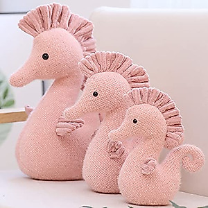 Ruzucoda Stuffed Sea Horse Plush Animals Toys Seahorse Dolls Decorations Gifts for Kids Boys Girls 8.6 Inches (Pink)