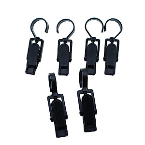 Setesaio 12PCS 4.13 Inch Long Plastic Home Travel Swivel Hanging Laundry Hook 360 Degree Swivel Clothespin Hat Clip Fit Standard Shower Curtain Rod and Curtain Rod and Clotheslines