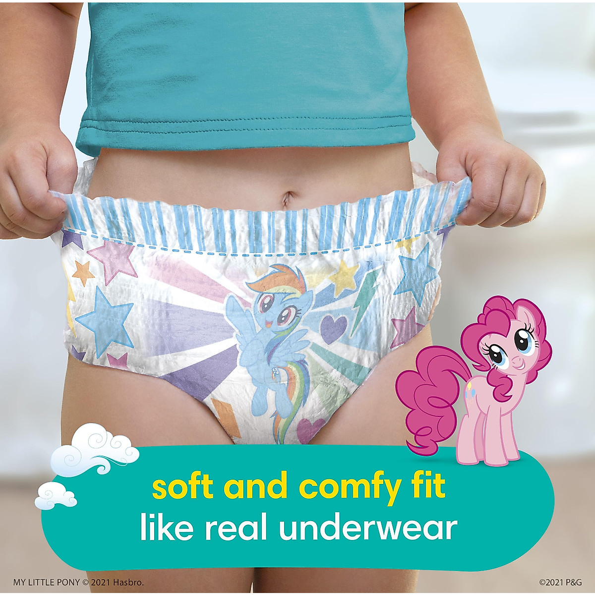 Pampers Training Pants - Easy Ups Girls & Boys - Size 3T-4T, 66 Count, My Little Pony Potty Underwear (Packaging May Vary)