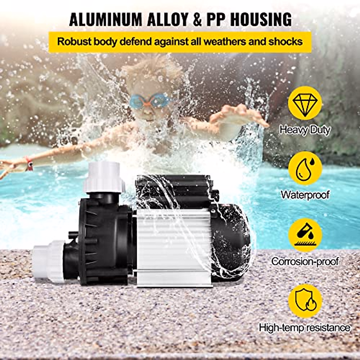 Happybuy Swimming Pool Pump 1hp 110v Hot Tub 0.75 Kw Water Circulation Spa Above GroundPool