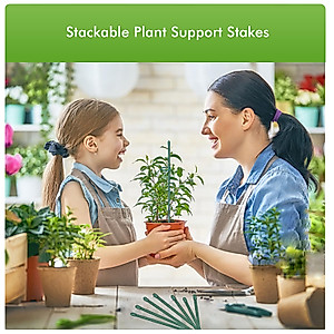 Plant Stakes, 20PCS Plant Support Sticks Adjustable Length Orchid Stakes Garden Stake Pole with Clips Suit for Potted Tomato Rose Amaryllis Vegetables and Indoor Plants