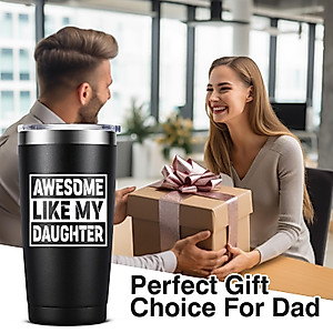 KIKERRO Fathers Day Dad Gifts from Daughter, Birthday Christmas Gift for Men Stepdad, 20 oz Tumbler Mug, Black