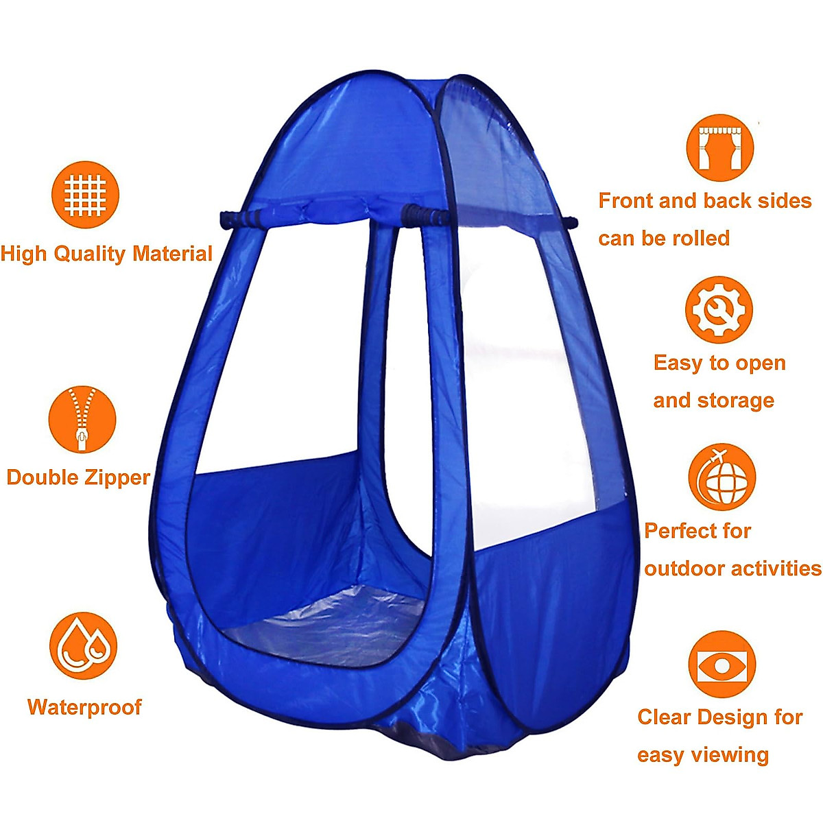 Sports Shelter Weather Tent Single Person Portable Pop Up Tent Pods Outdoor Rainproof & Windproof Double Doors for Watching Sport Events, Camping, Hiking, Fishing, Beach Tents Canopy
