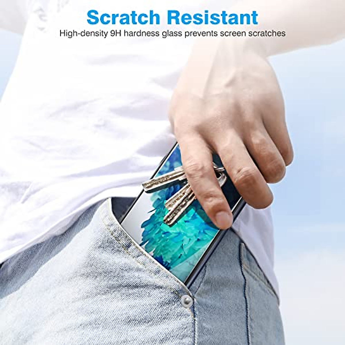 OMOTON [3+2 Pack] Samsung Galaxy S20 FE 5G Screen Protector & Camera Lens Protector, Tempered Glass/Guide Frame/High Definition/9H Hardness