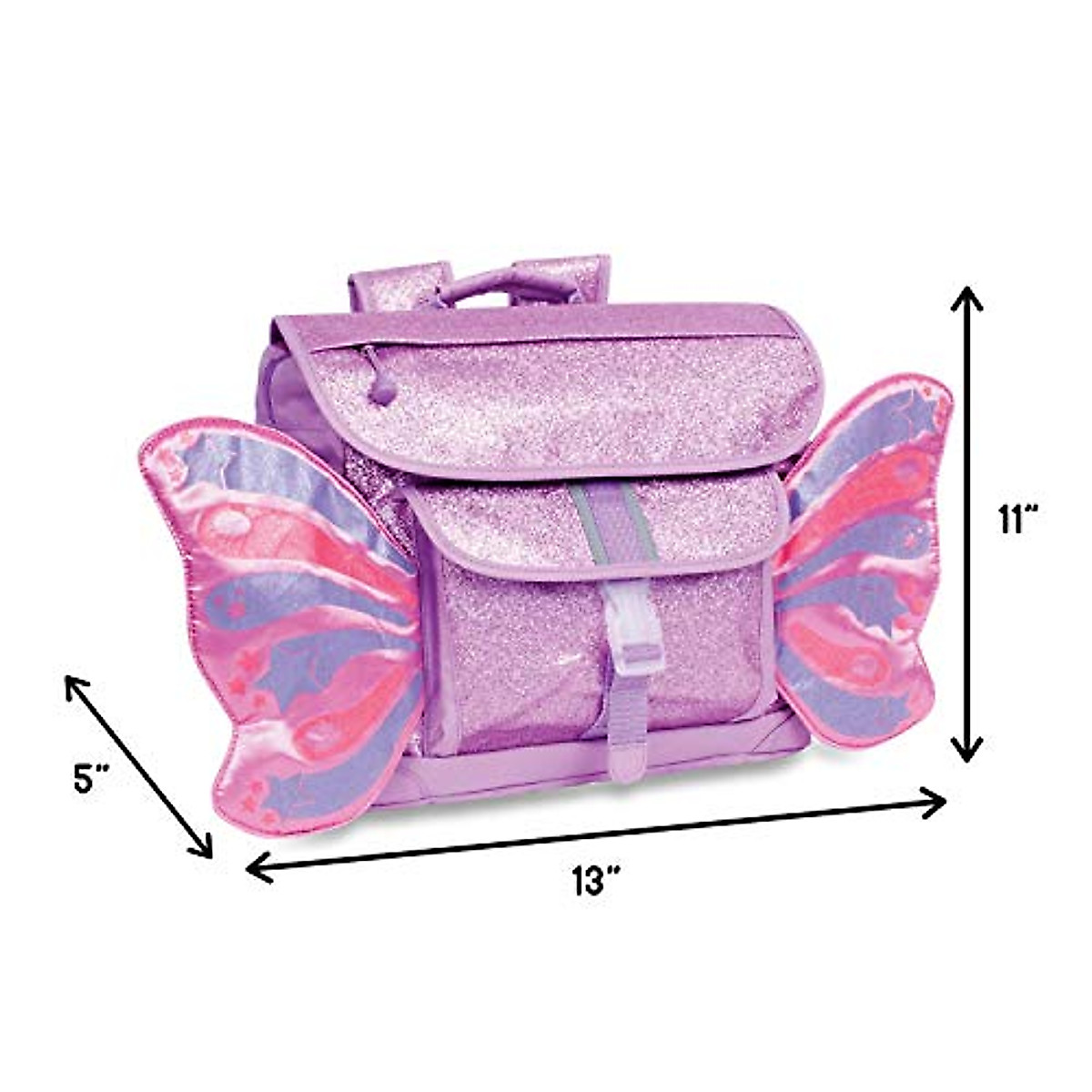 Bixbee Kids Backpack, Water Resistant Backpack for Girls & Boys with Pockets, Durable Zippers & Easy Carry Design - Perfect Size Children's Bookbag for School and Travel in Sparkalicious Purple