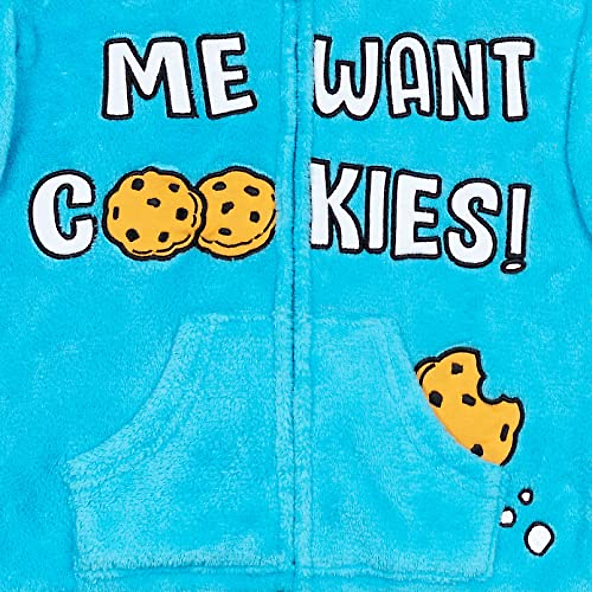 Sesame Street Cookie Monster Infant Baby Boys Zip-Up Hoodie Blue 18 Months