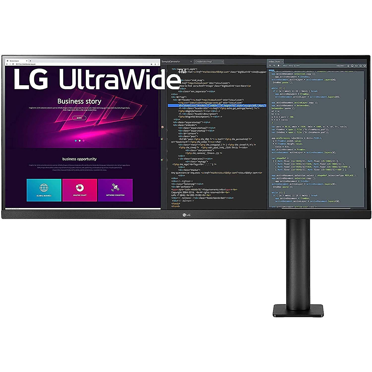 LG 34WN780-B UltraWide Monitor 34" 21:9 QHD (3440 x 1440) IPS Display, HDR10, AMD FreeSync, 3-Side Virtually Borderless Design, Ergo Stand - Black