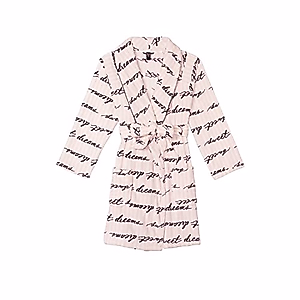 Victoria's Secret Short Cozy Robe Color Sweet Dreams Pink Stripe Size Medium/Large New