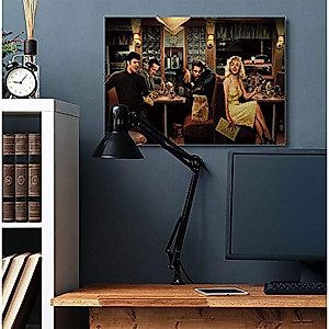 Stupell Industries Diner Dinner Vintage Hollywood Movie Star Classic Illustration, Design by Artist Jadei Graphics Wall Art, 30 x 1.5 x 40, Canvas