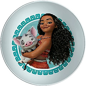 Zak Designs Moana Dinnerware Set Includes Plate, Bowl, Water Bottle, and Utensil Tableware, Made of Durable Material and Perfect for Kids (Moana and Maui, 5 Piece Set, BPA Free)