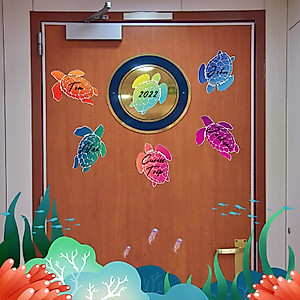 LEIFIDE 6pcs Cruise Door Decorations Magnetic Towel Animals Cruise Door Magnet Car Magnets Sticker Ocean Cruise Ship Door Decorations Funny Fridge Door Magnets Decor(Sea Turtle)