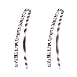 Rainify Silver Climber Earring, Handcrafted Hammered Ear Crawler, Sterling Silver Earrings