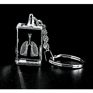 Blue Tree Publishing Lungs 3d Laser Key Chain Crystal, Anatomy, Larynx