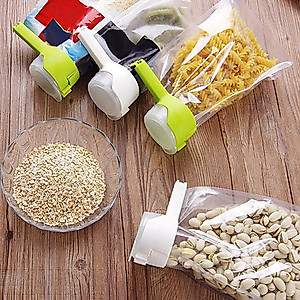 Bag Clips for Food,Food Storage Sealing Clips with Pouring Spouts, Bag Clips for Food,Chip Bag Clips,Plastic Cap Food Clips, Great for Organizing and Storing Food in the Kitchen (Black)