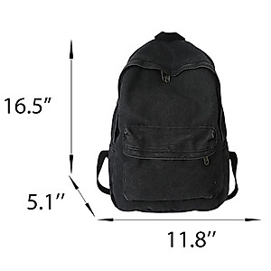 Canvas Backpack for Women Men Vintage Aesthetic School Bags Travel Daypack Boho Hippie Grunge Backpack (Sage Green)