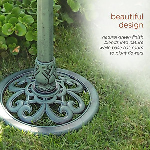 Alpine Corporation 31" Tall Outdoor Antique Flower Birdbath with Bird Decoration Yard Statue