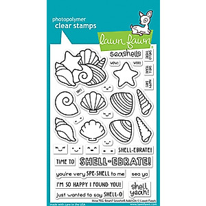 Lawn Fawn Clear Stamp & Die Set - How You Bean? Seashell Add-On - Two Item Bundle