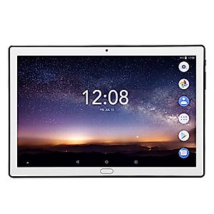 lennis Dual SIM Dual Standby Tablet, 2GB RAM 32GB ROM Large Capacity Memory 100-240V 10.1 Inch HD Tablet 3 Card Slot Design Black for Work for Entertainment (US Plug)