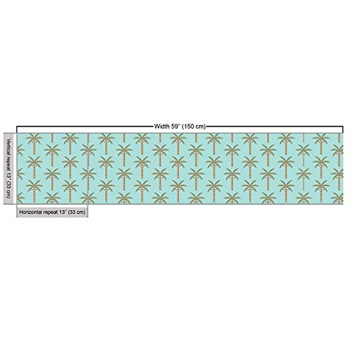 Ambesonne Tropical Fabric by The Yard, Repetitive Summer Pattern with Coconut Palm Trees, Decorative Fabric for Upholstery and Home Accents, 1 Yard, Blue Slate Brown