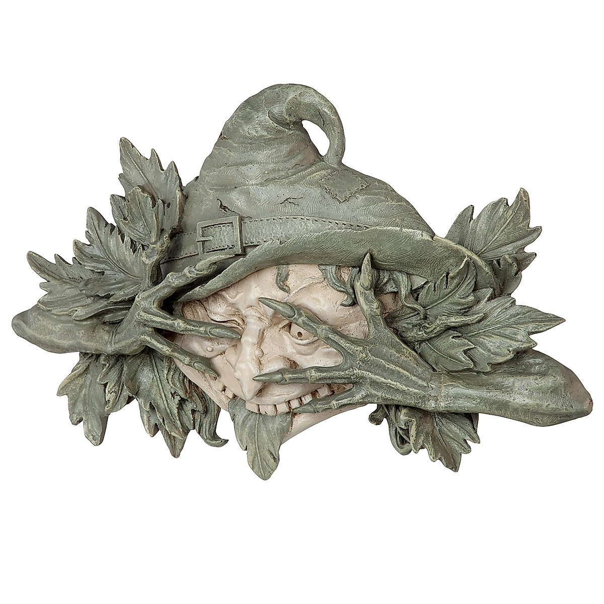 Design Toscano Poison Ivy Forest Witch Greenman Wall Hanging Sculpture, 15.5" Wx2 Dx9.5 H, two tone stone