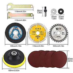 CLAHJQX 14pcs Multifunctional Electric Drill Cutting Conversion Angle Grinder Suit with Conversion Shank and Metal Cutting Blades for Cutting/Grinding/Polishing