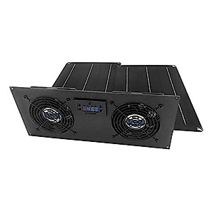Coolerguys Dual Solar Powered 120x38mm Fan Cooling Kit with Thermostat for RV's, Small Chicken Coops, Greenhouses, Doghouses, Sheds, and Other Enclosures