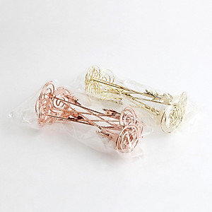 KIPETTO 10PCS Table Number Holder Name Place Card Holder with Flamingo Menu Memo Clips for Wedding Party Favors, Rosegold