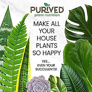 Purived Liquid Fertilizer for Indoor Plants | 20oz Concentrate | Makes 50 Gallons | All-Purpose Liquid Plant Food for Potted Houseplants | All-Natural | Groundwater Safe | Easy to Use | Made in USA