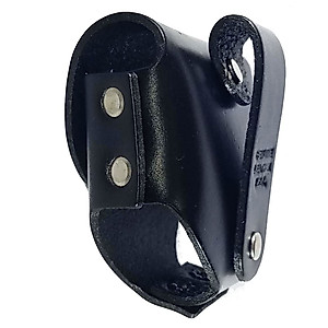 Proud to be American Concho Mounted on Genuine Black Leather Snuff Can Holder with Snap Closure