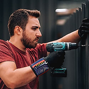 4 Pcs Magnetic Wristband Tool Belt with 15 Magnets to Hold Screws, Nails and Drilling Bits Gifts for Men Dad Fathers Husband Women Cool Gadgets for Christmas Stocking Stuffers Birthday Ideas (Blue)